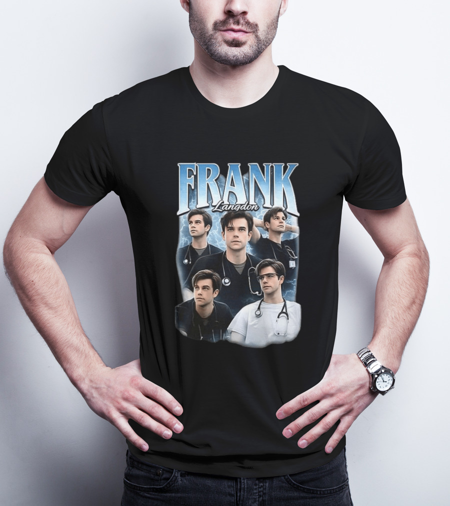 FRANK Langdon Doctor Character Lightning Background Stethoscope T-Shirt