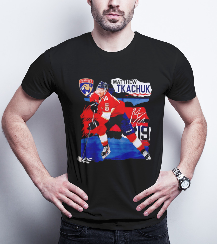 Matthew Tkachuk 19 Florida Panthers NHL Hockey Player Image T-Shirt