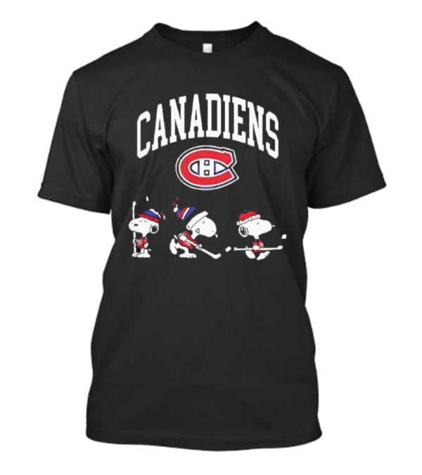 Montreal Canadiens Peanuts Snoopy Hockey Go Habs Go T-Shirt