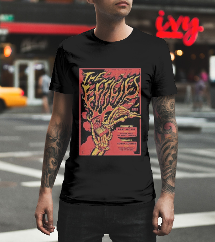 Riot Fest Presents The Effigies Live February 21 2026 At Cobra Lounge With The Bollweevils And The Evictions T-Shirt