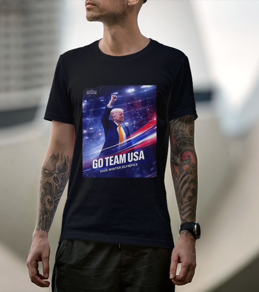 Go Team USA 2026 Winter Olympics Trump Cheer American Pride T-Shirt