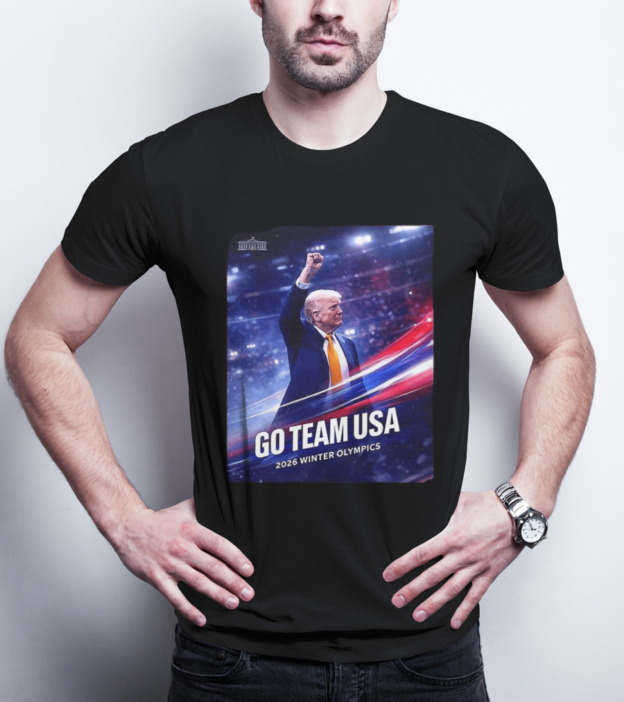 Go Team USA 2026 Winter Olympics Trump Cheer American Pride T-Shirt