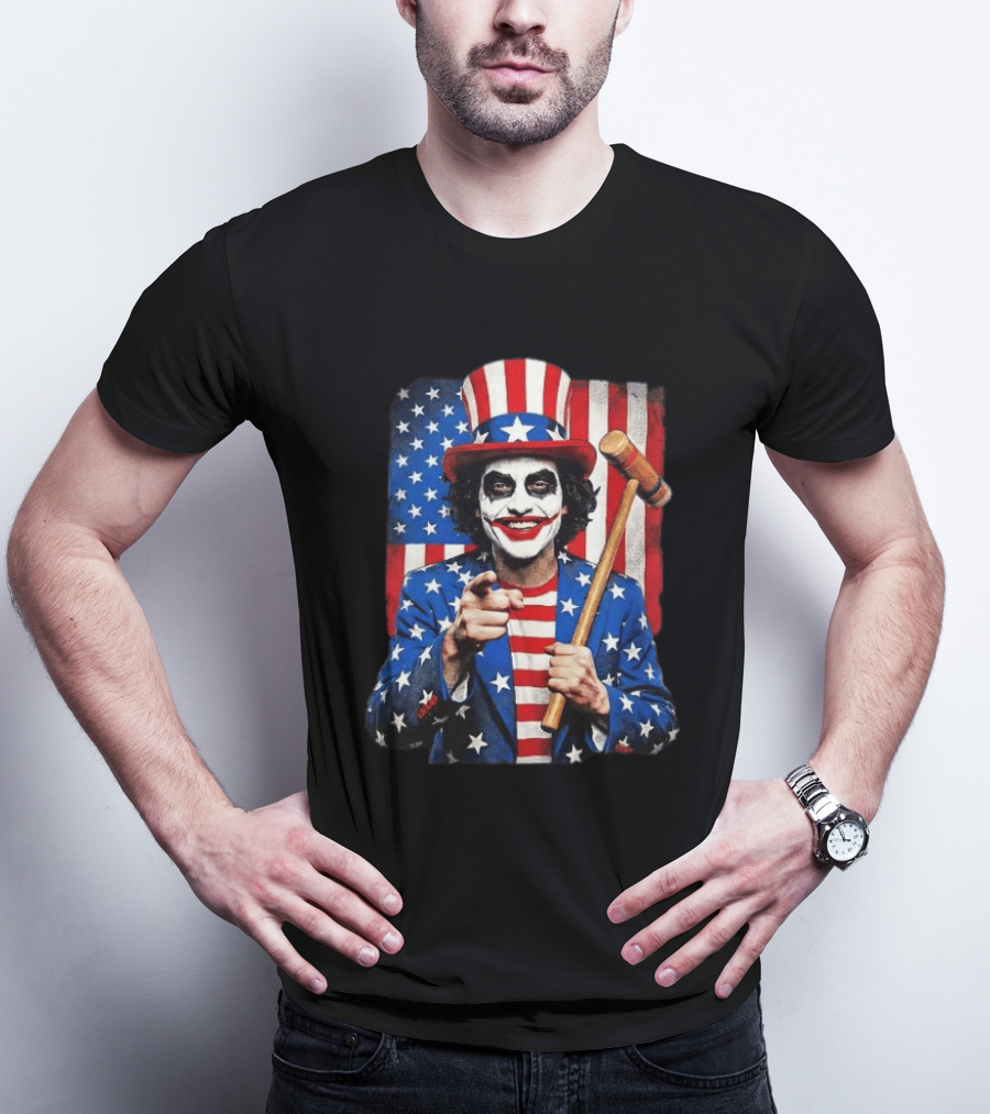 Uncle Jimmy USA Flag Joker Parody Patriotic Costume T-Shirt