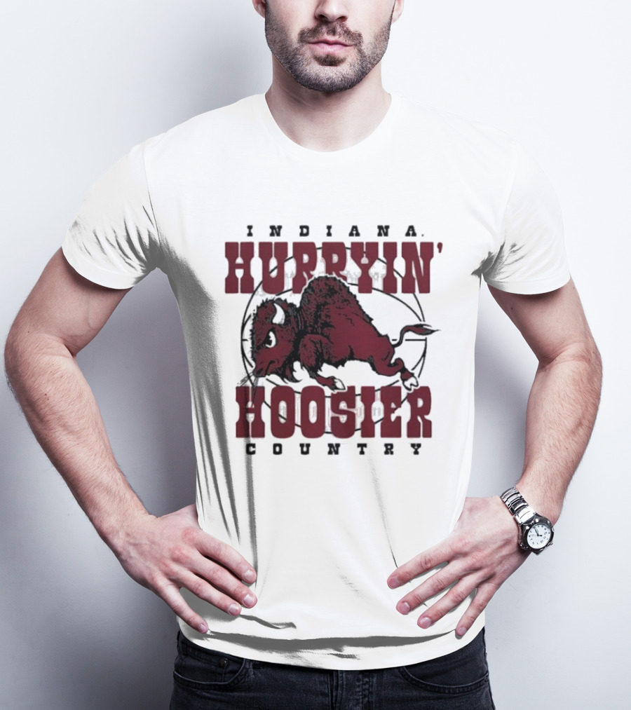 Indiana Hoosiers Basketball Hurryin' Hoosier Country Buffalo T-Shirt