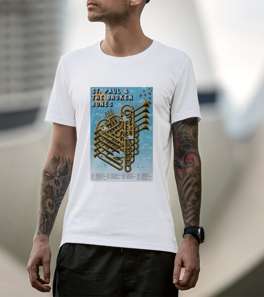 St. Paul & The Broken Bones UK Europe Tour 2026 Dates Bristol Leeds Dublin Paris Barcelona T-Shirt