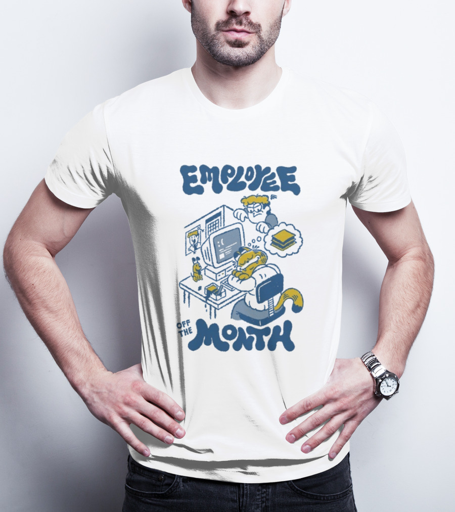 Employee Of The Month Henrique Torres Cat Sleeping Computer Sandwich T-Shirt