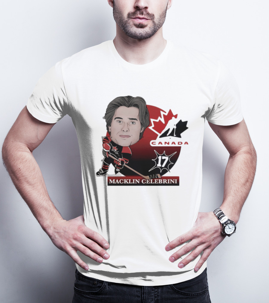 Hockey Canada Macklin Celebrini 17 Canada Leaf T-Shirt