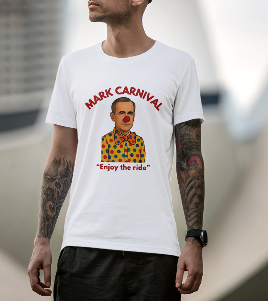 Mark Carnival Enjoy The Ride Clown Polka Dot Bow Tie T-Shirt