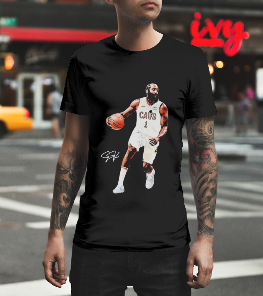 James Harden Basketball CAVS 1 Cavaliers Signature Debut T-Shirt