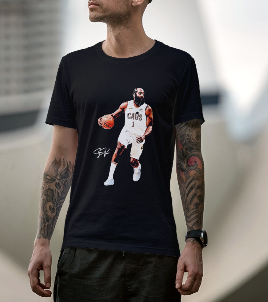 James Harden Basketball CAVS 1 Cavaliers Signature Debut T-Shirt