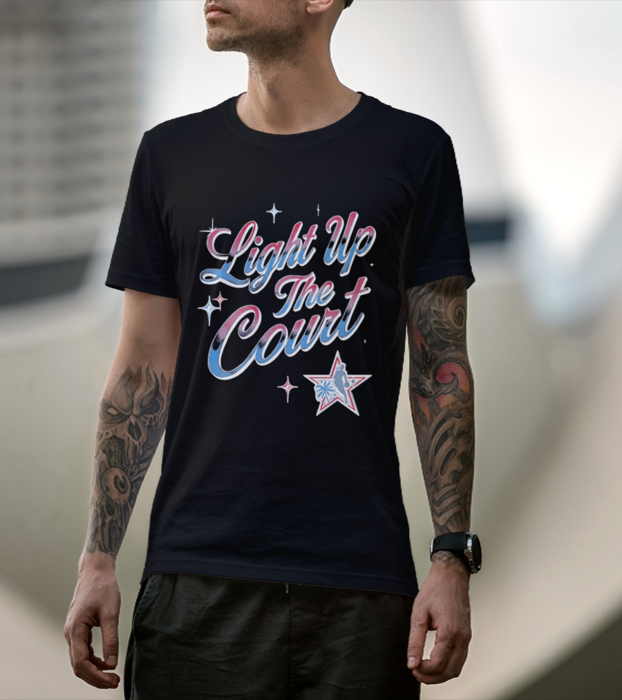 Light Up The Court NBA LA 2026 Basketball Stars And Sparkles T-Shirt