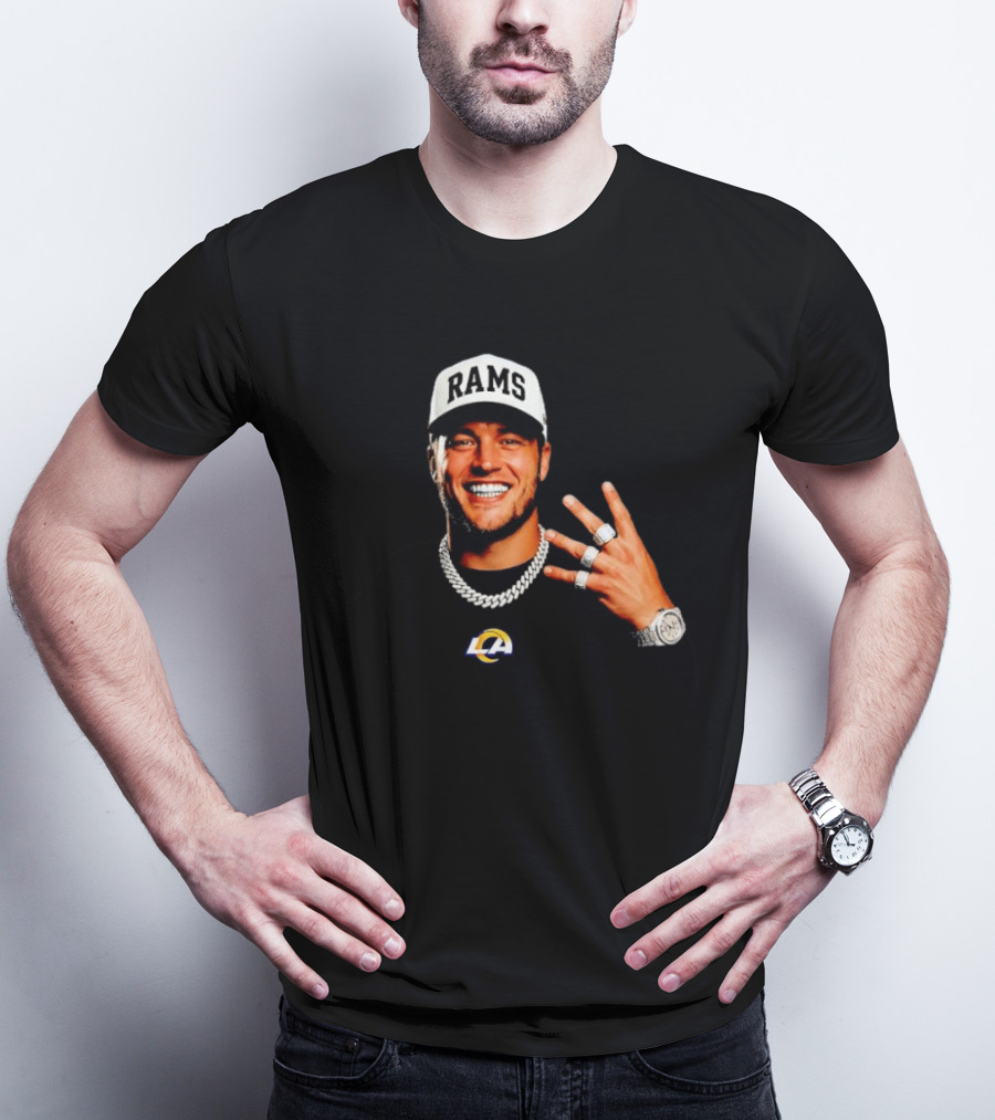 Los Angeles Rams Matthew Stafford MVP Rings Celebration T-Shirt