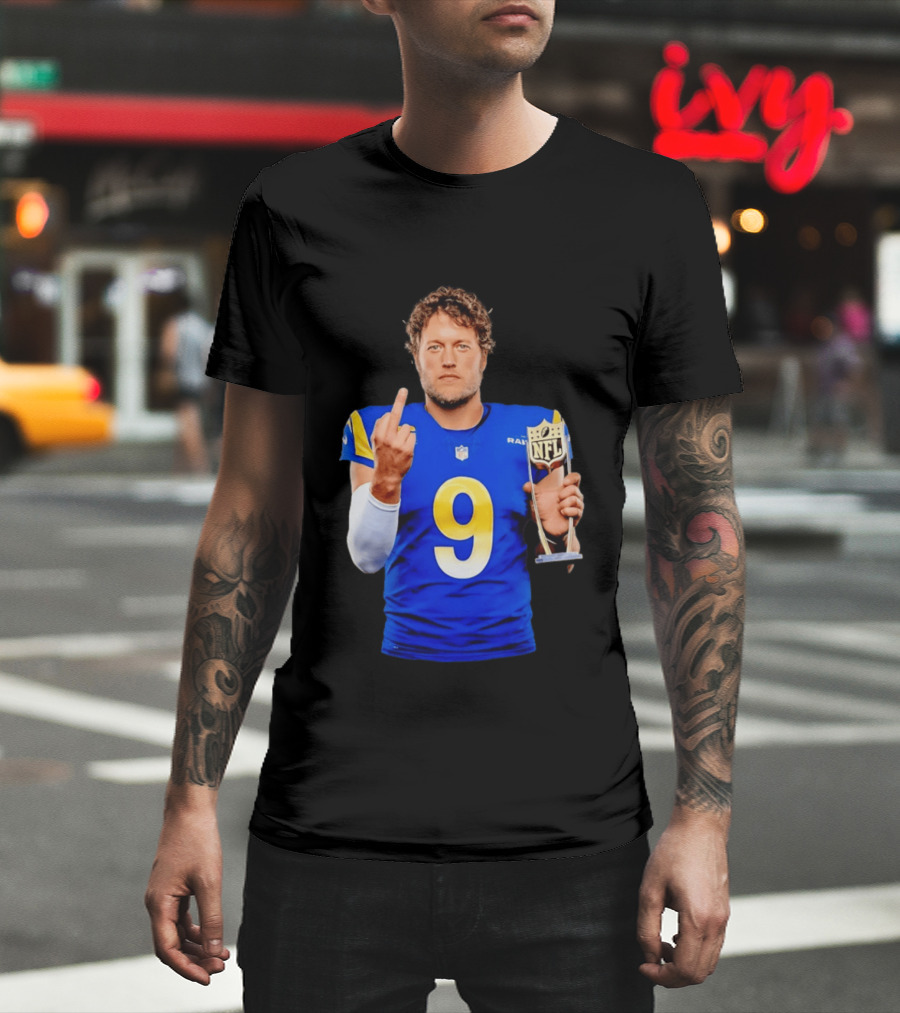 Matthew Stafford Los Angeles Rams 2025 MVP Gesture NFL Trophy T-Shirt