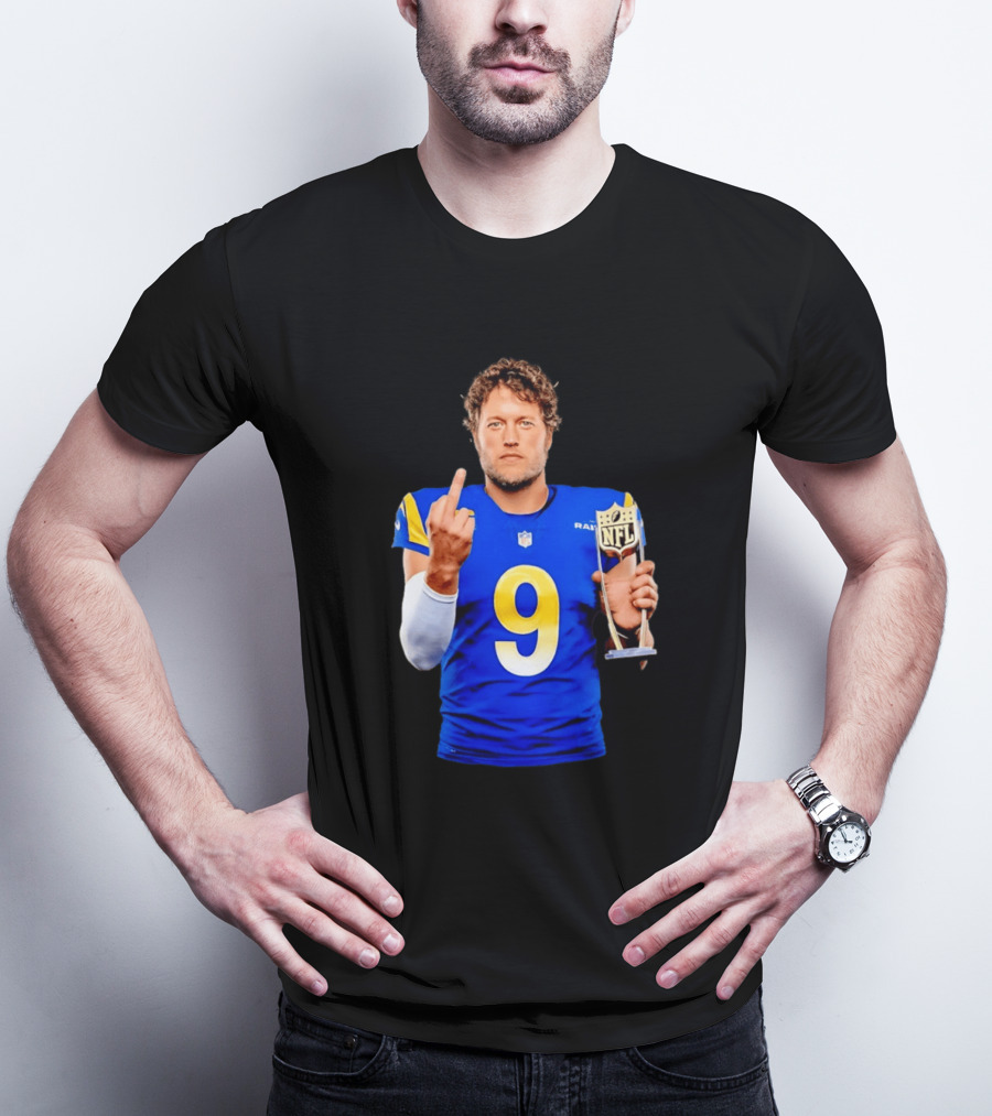 Matthew Stafford Los Angeles Rams 2025 MVP Gesture NFL Trophy T-Shirt