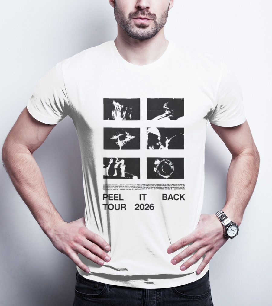 Nine Inch Nails Peel It Back Tour 2026 Distorted Rectangles T-Shirt