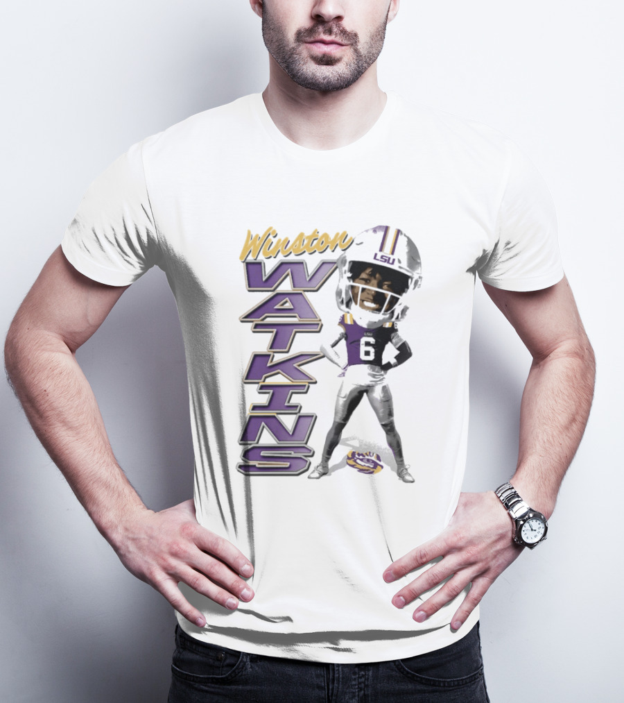 Winston Watkins LSU Tigers Football Caricature T-Shirt