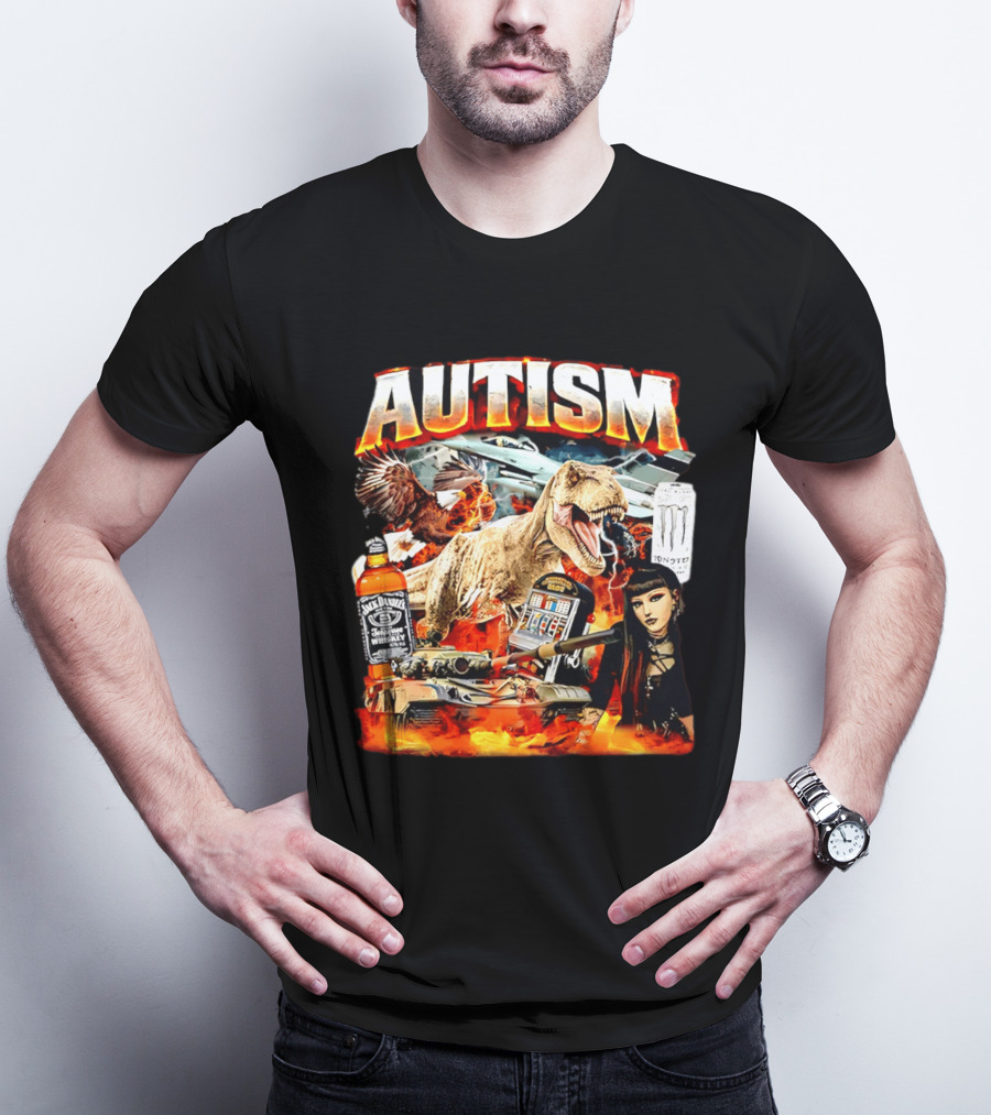 Autism Rex Eagle Jack Daniel's Tank Monster Energy Explosion T-Shirt