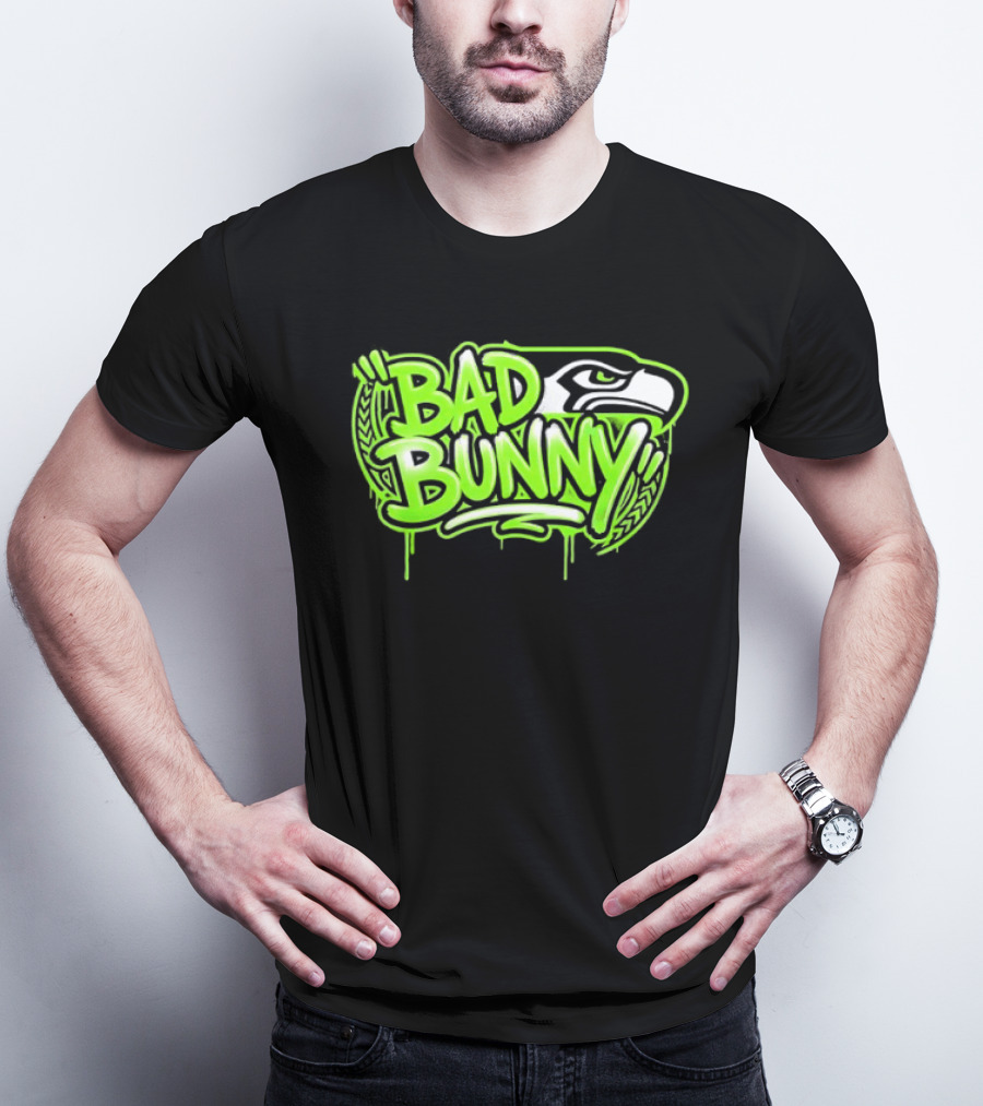 Bad Bunny Seattle Seahawks Team Collaboration T-Shirt
