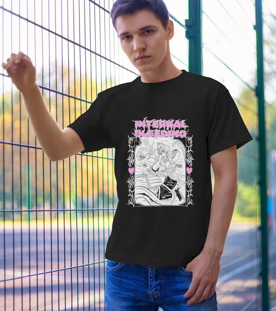 Internal Bleeding Anime Pastel Aesthetic Manga Style Hearts T-Shirt
