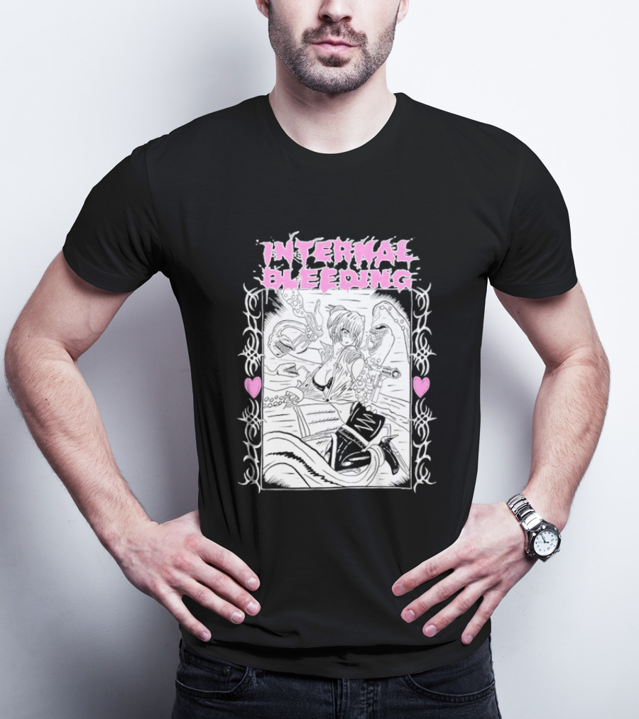 Internal Bleeding Anime Pastel Aesthetic Manga Style Hearts T-Shirt