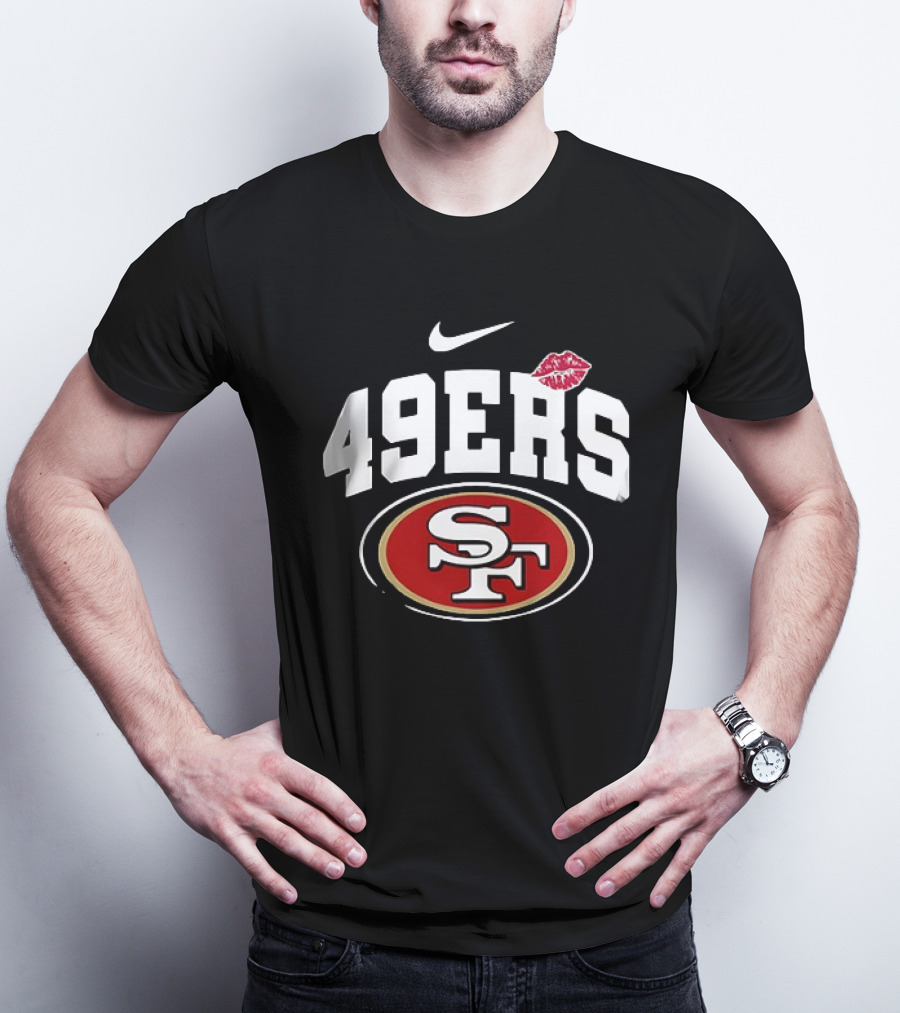 Nike San Francisco 49ers 49ers SF Lip Print Kiss Mark T-Shirt