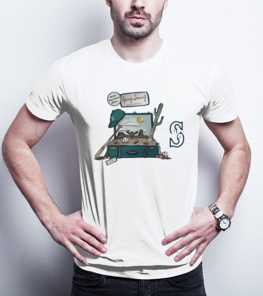 2026 Mariners Spring Training Arizona Cactus Suitcase Baseball Adventure T-Shirt