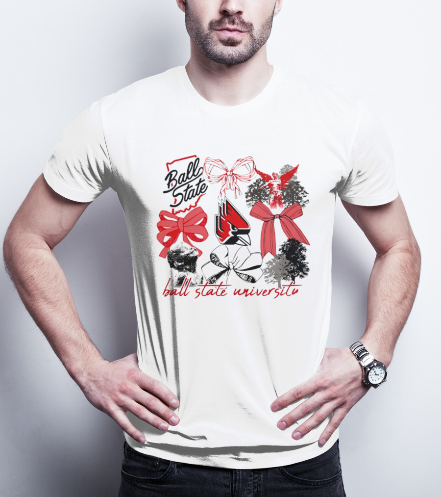 Ball State University Cardinals Bow T-Shirt