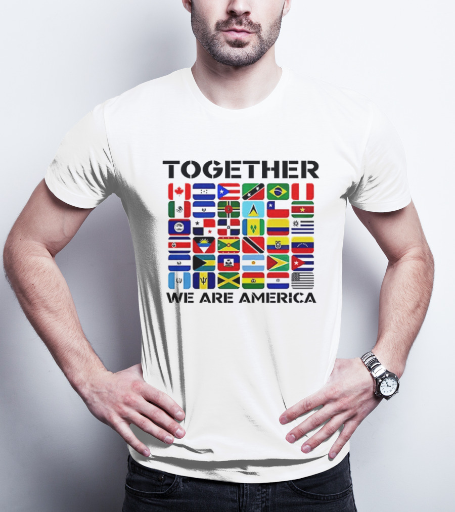 Together We Are America Flags Unity And Diversity T-Shirt
