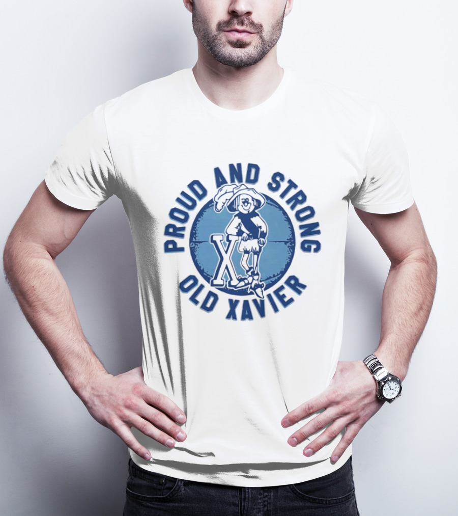 Proud And Strong Old Xavier Musketeers Retro Basketball T-Shirt
