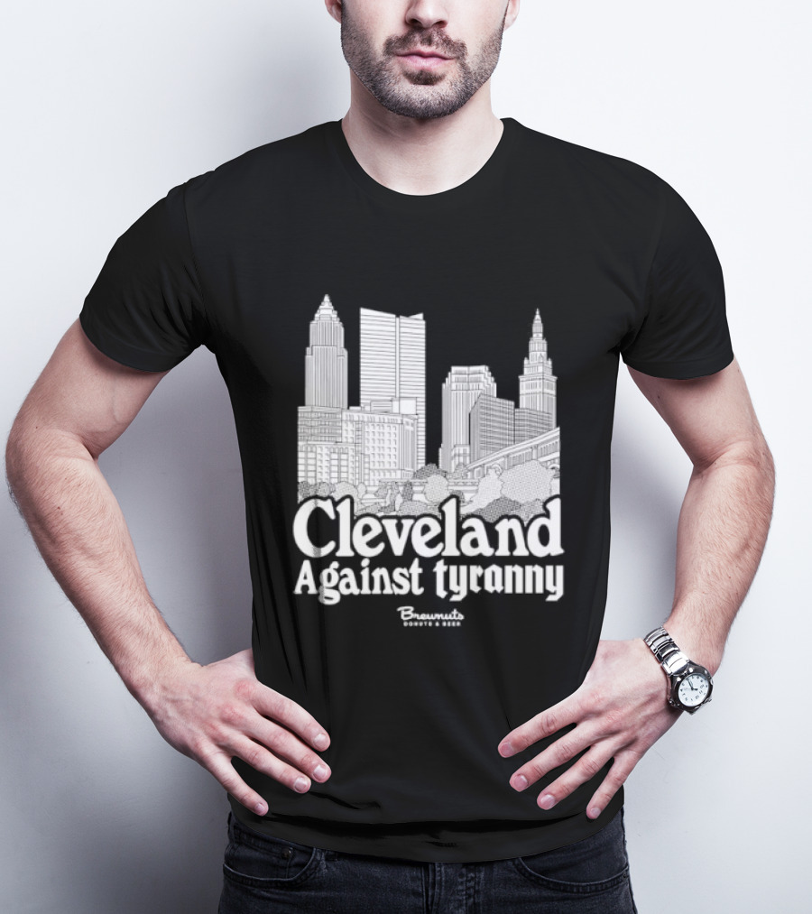 Cleveland Against Tyranny City Skyline Tower City Terminal Towers T-Shirt