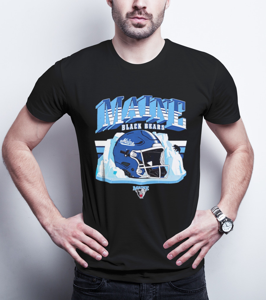 Maine Black Bears Football Helmet NCAA Team Spirit T-Shirt