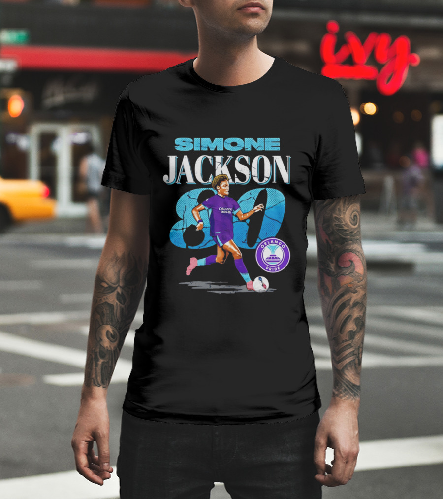 Simone Jackson Orlando Pride 80 Cracked Number Soccer T-Shirt