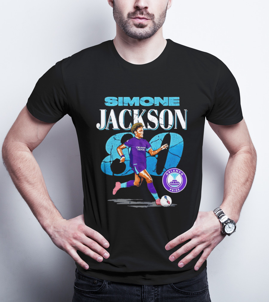 Simone Jackson Orlando Pride 80 Cracked Number Soccer T-Shirt