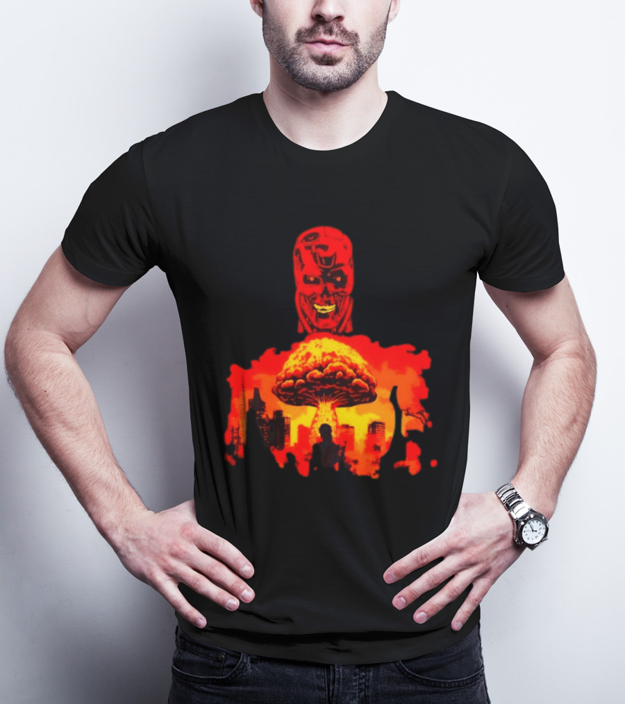 Determined Fate Skull Red Apocalypse Scene T-Shirt