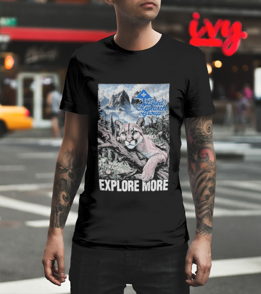 Lifted Research Group Explore More With Mountain Lion And Scenic Forest T-Shirt