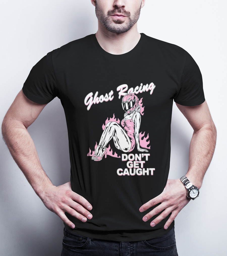 Ghost Racing Don't Get Caught Flaming Helmeted Figure T-Shirt