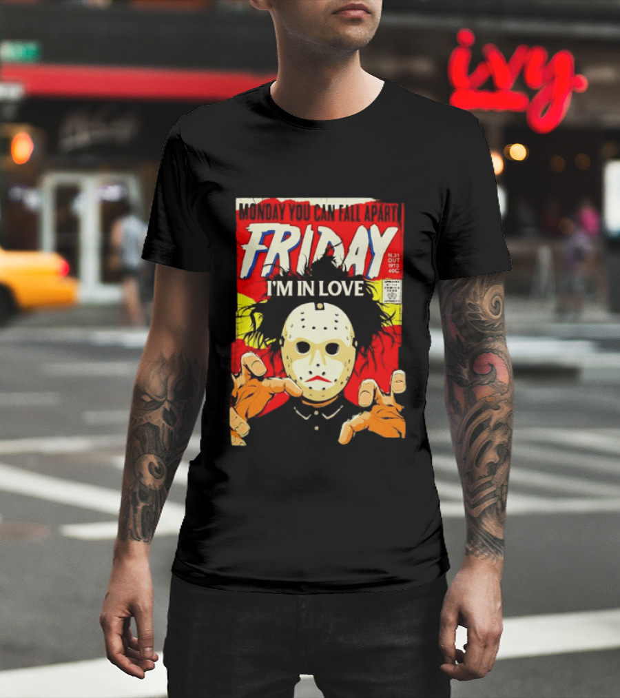 Monday You Can Fall Apart Friday I'm In Love Jason Voorhees Comic T-Shirt