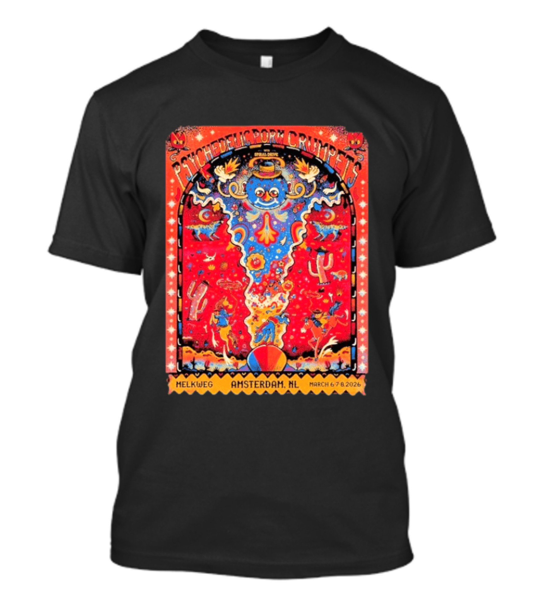 Psychedelic Porn Crumpets Melkweg Amsterdam NL March 6 7 8 2026 Vibrant Concert T-Shirt