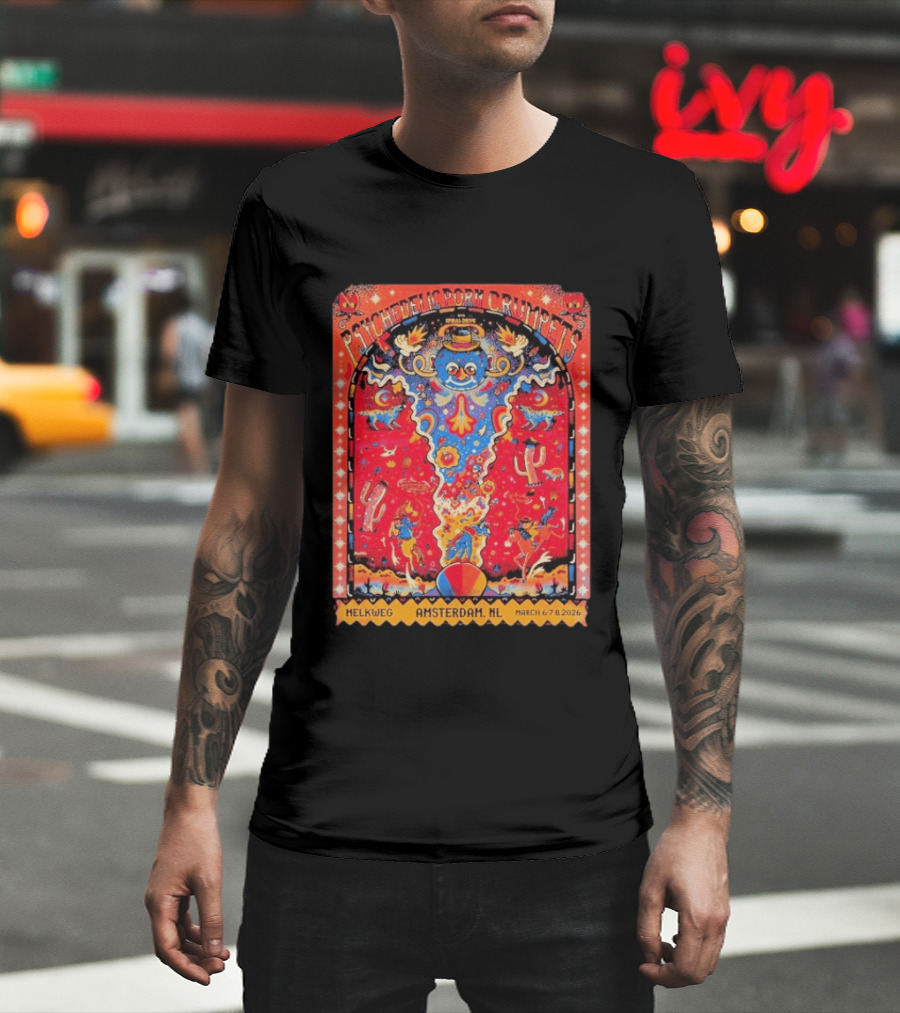 Psychedelic Porn Crumpets Melkweg Amsterdam NL March 6 7 8 2026 Vibrant Concert T-Shirt