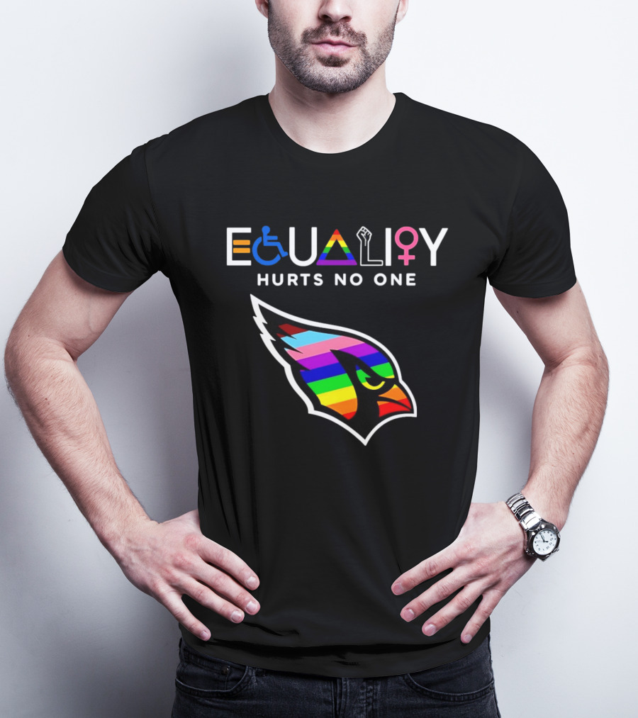 Arizona Cardinals Pride Equality Hurts No One Inclusive Message T-Shirt