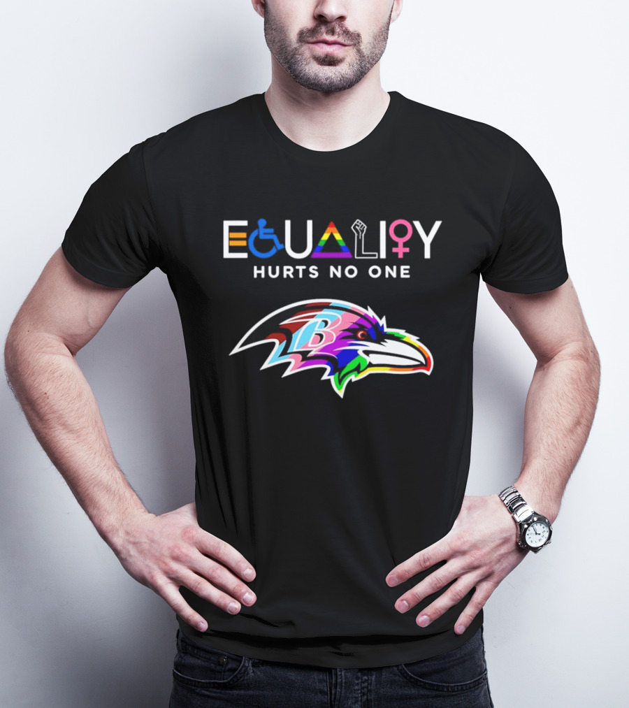 Baltimore Ravens Equality Hurts No One Inclusivity Pride T-Shirt