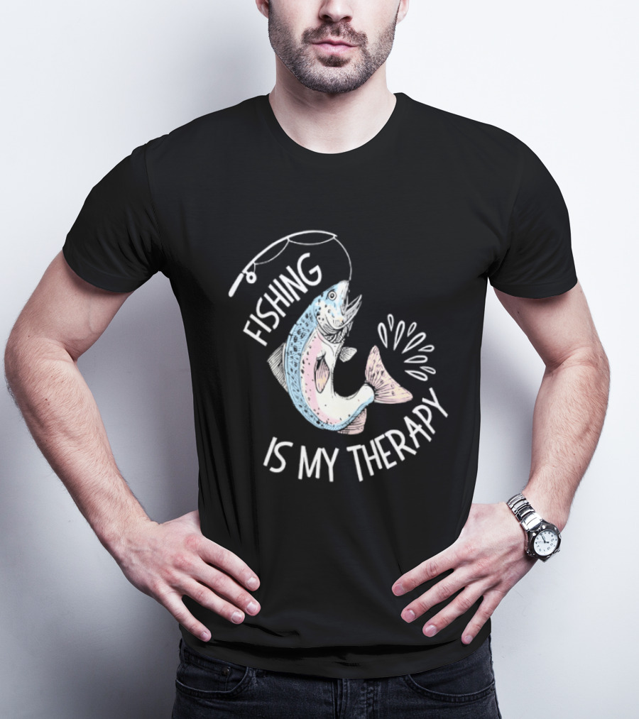 Fishing Is My Therapy Rainbow Trout Splash T-Shirt