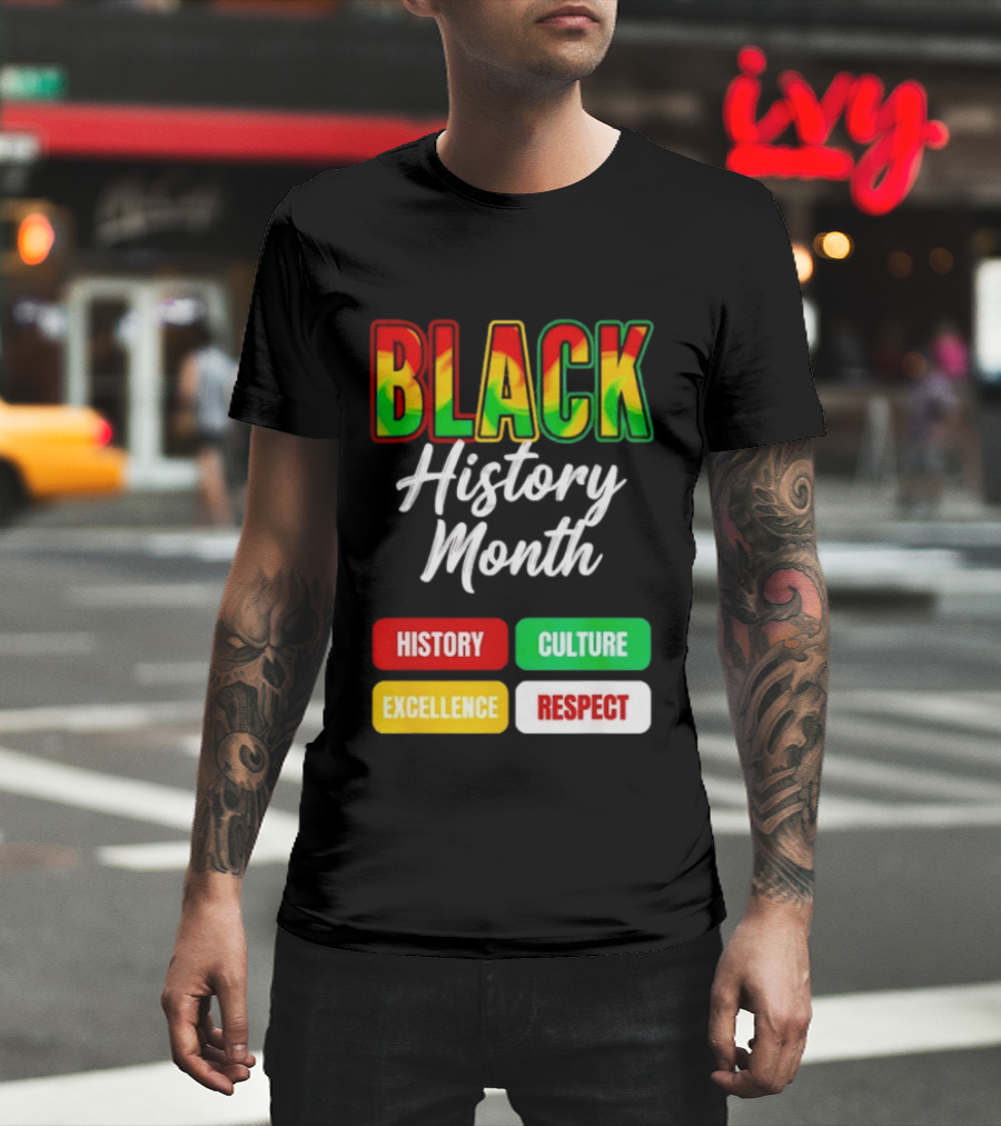 BLACK History Month History Culture Excellence Respect T-Shirt