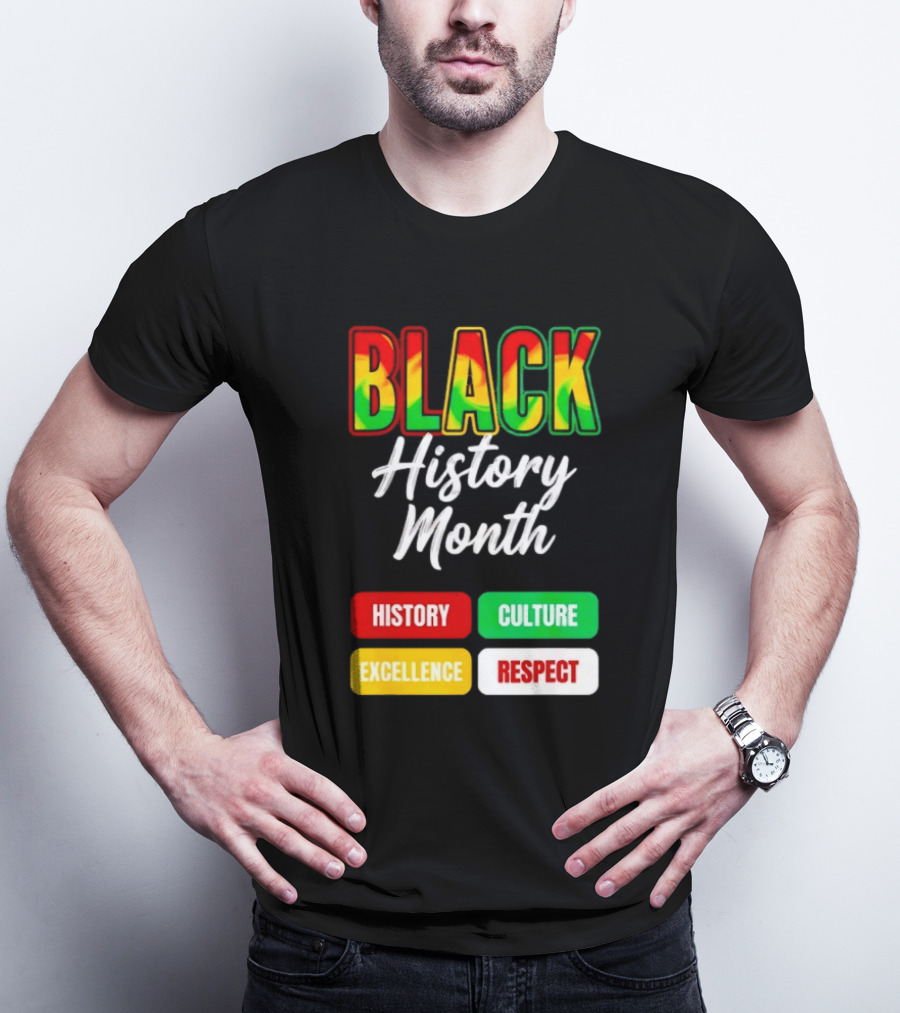 BLACK History Month History Culture Excellence Respect T-Shirt