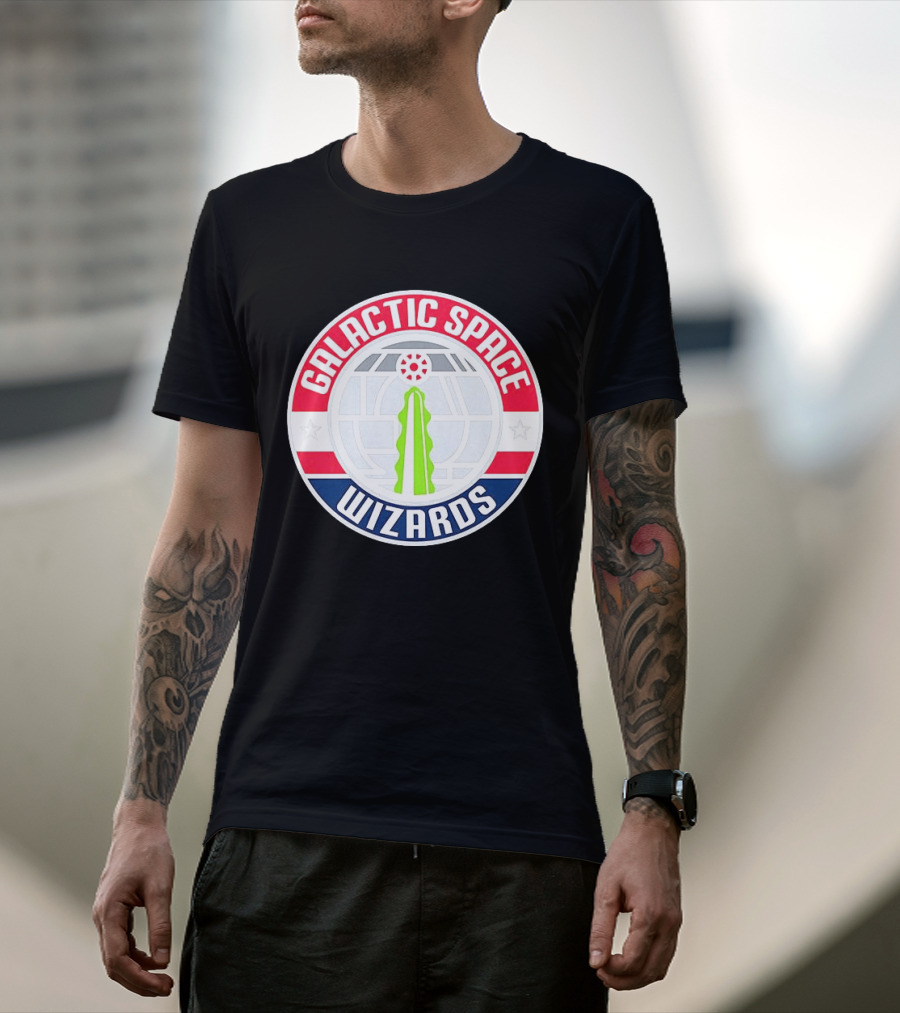 Galactic Space Wizards Iconic Sci Fi Emblem Magic Force Motif T-Shirt