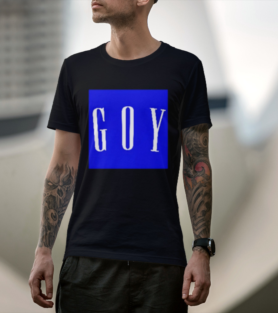 GOY Blue Bold Text Minimalist T-Shirt