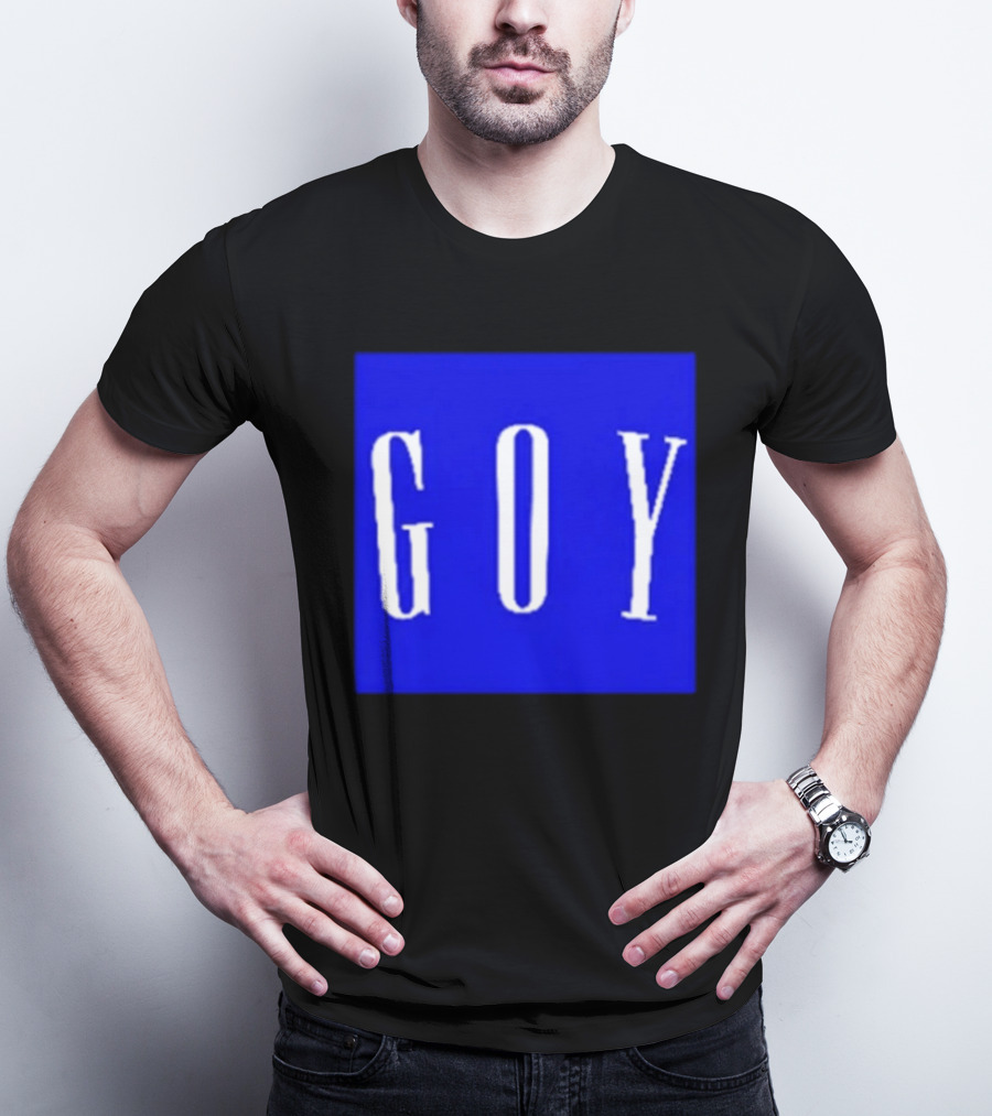 GOY Blue Bold Text Minimalist T-Shirt