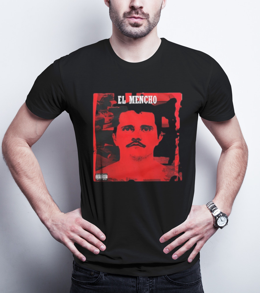 El Mencho CJNG Red Portrait Explicit Content T-Shirt