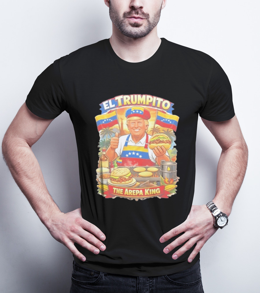 El Trumpito The Arepa King Venezuela Flag BBQ Cooking Image T-Shirt