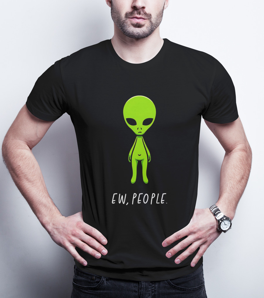 Ew People Green Alien Saucer Eyed T-Shirt